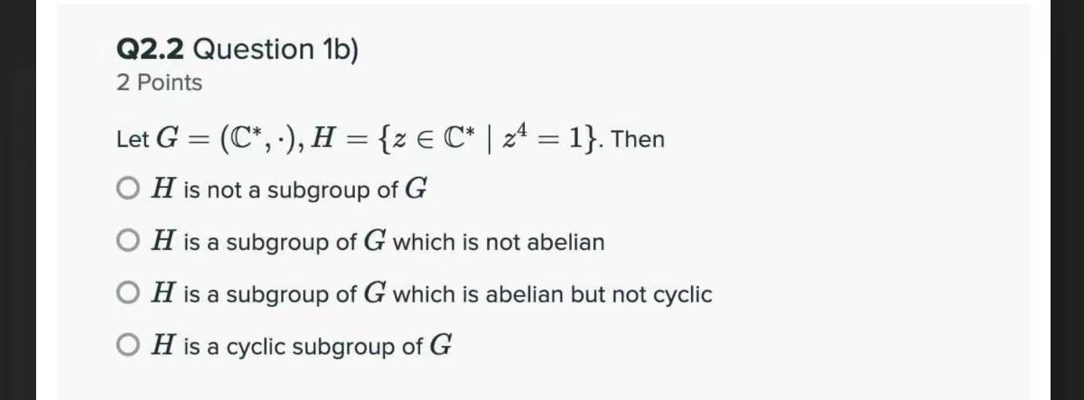 Solved Q2.2 Question 1b) 2 Points Let | Chegg.com