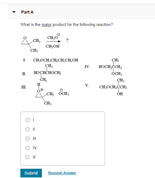Solved Part A What is the major product for the following | Chegg.com