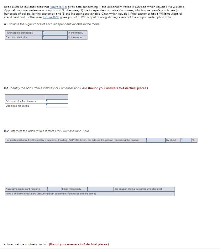Read Exercise 5.3 and recall that Figure 5.11 cl | Chegg.com