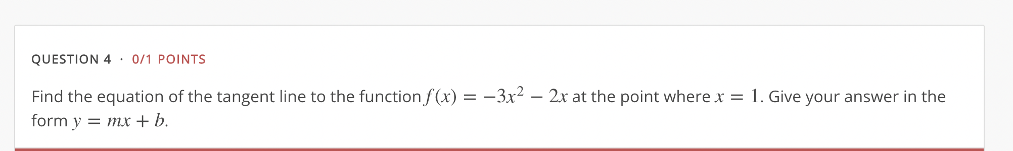 Solved QUESTION 4⋅0/1 POINTS Find the equation of the | Chegg.com