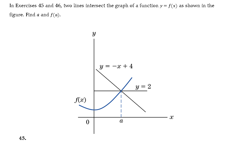 In Exercises 45 ﻿and 46, ﻿two lines intersect the | Chegg.com