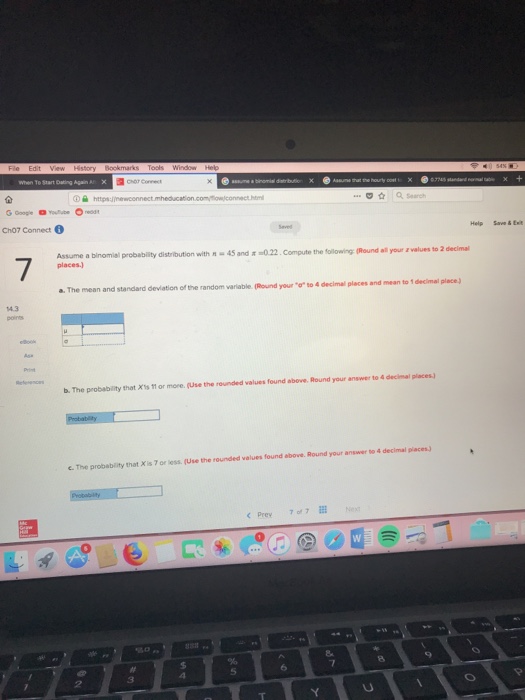 Solved Ch07 Connect Help Save & Eit Assume a binomial | Chegg.com