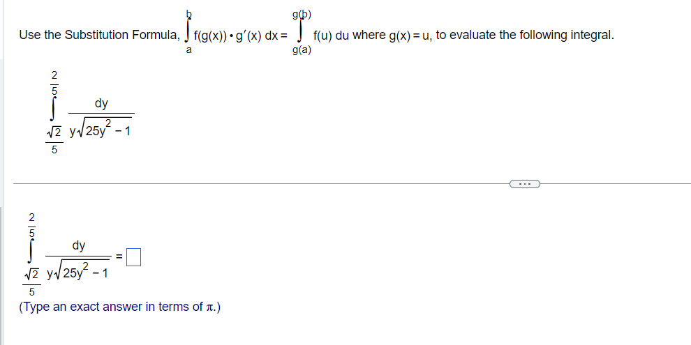 Solved Use the Substitution Formula, | Chegg.com