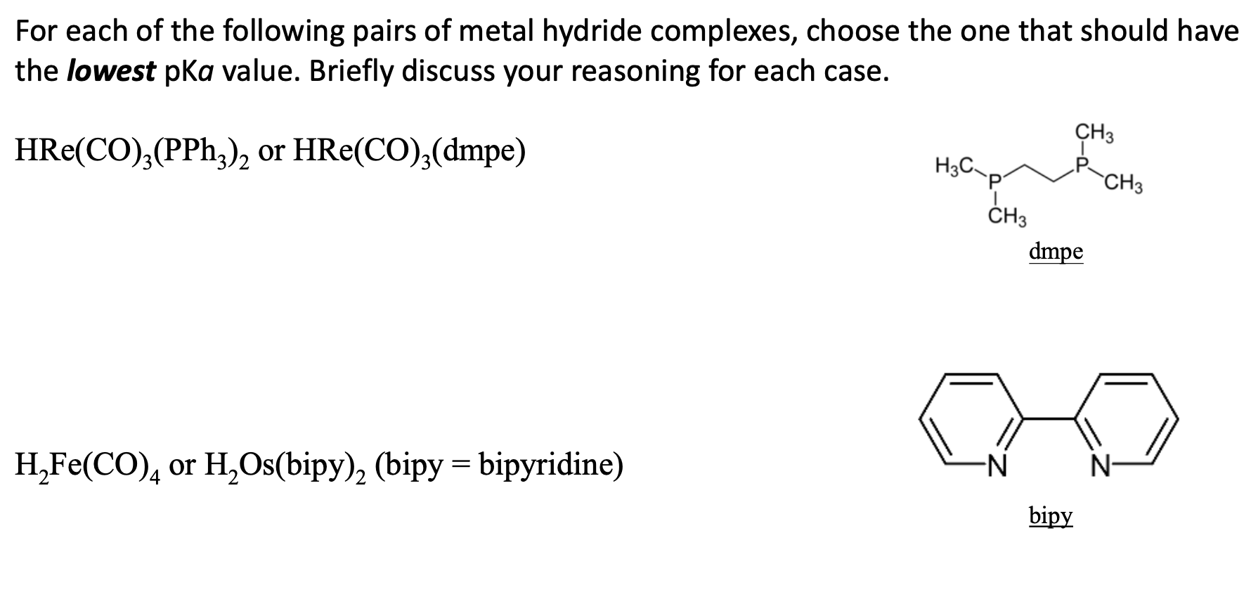 Solved For each of ﻿the following pairs of ﻿metal hydride | Chegg.com
