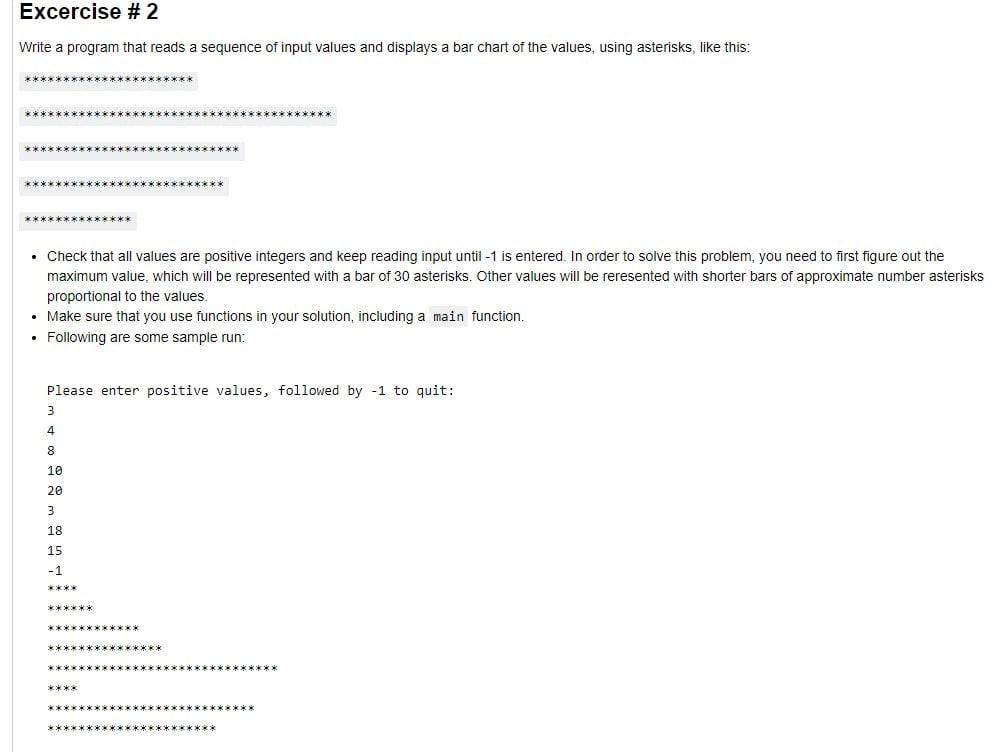 Solved Excercise #2 Write a program that reads a sequence of | Chegg.com