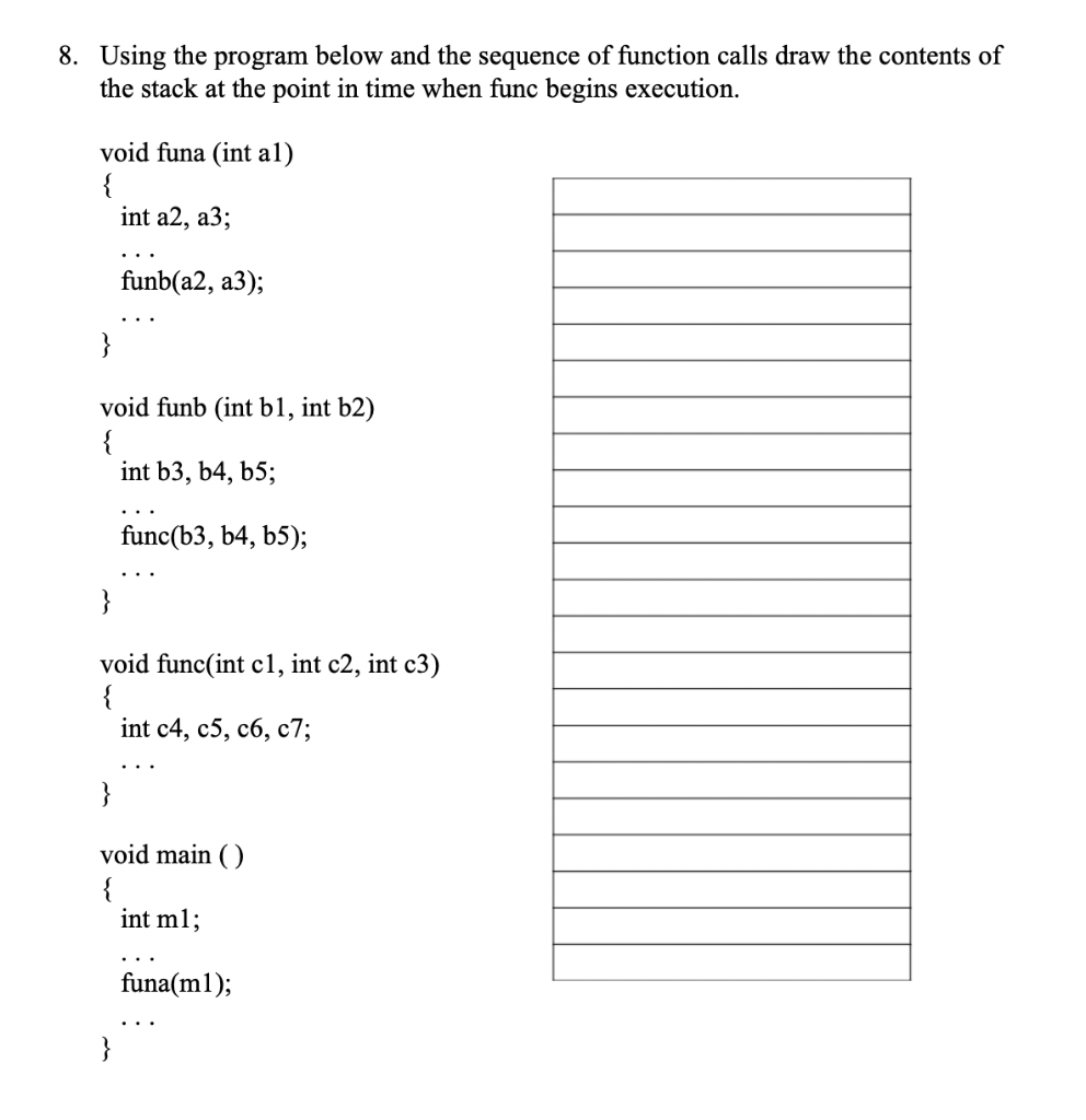 8. Using the program below and the sequence of | Chegg.com