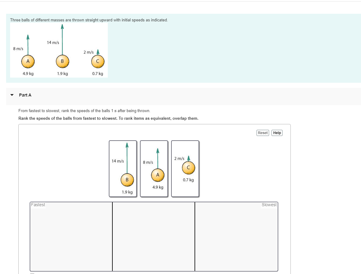 Solved Three balls of different masses are thrown straight | Chegg.com