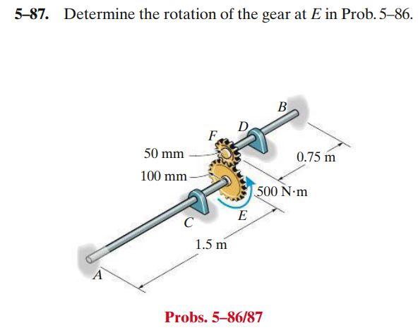 Solved 5–87. Determine the rotation of the gear at E in | Chegg.com