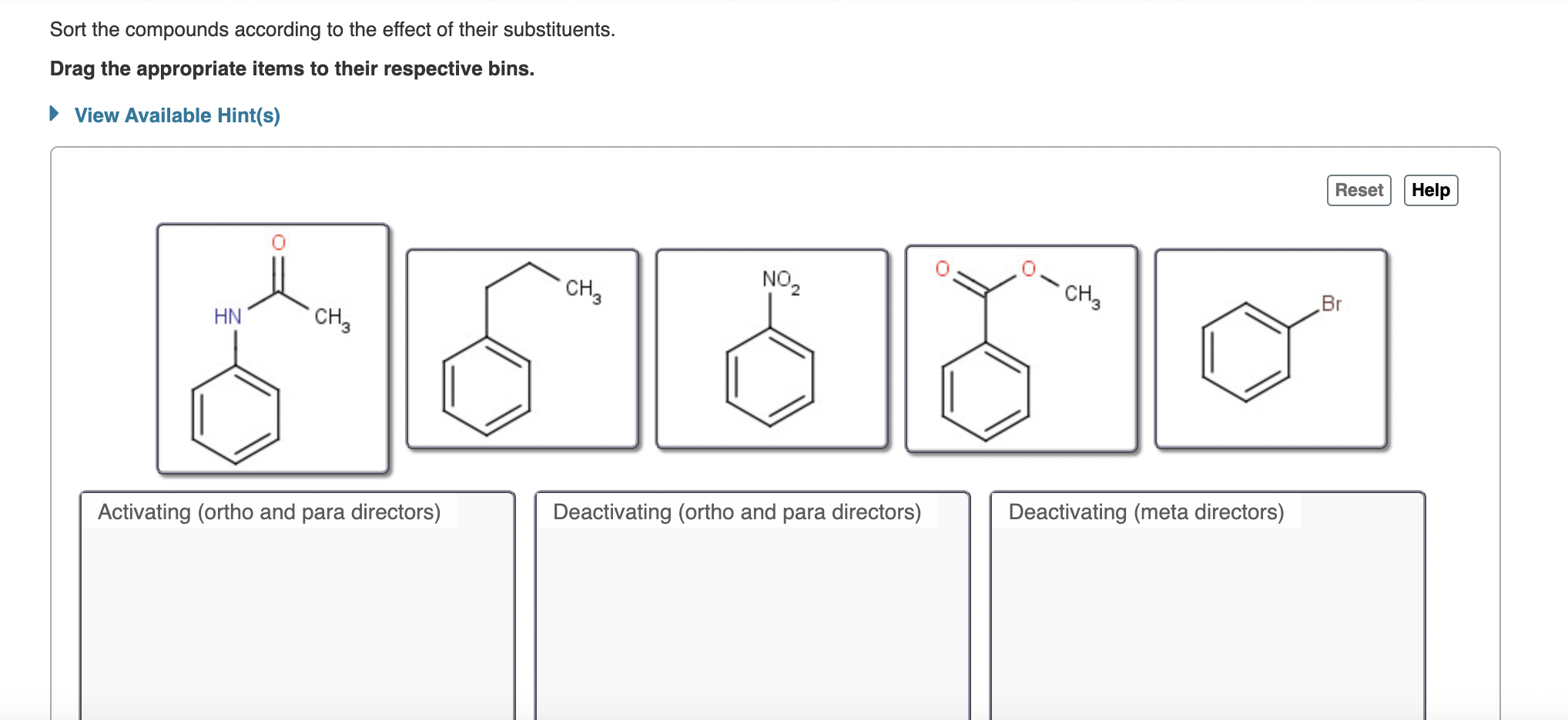 Solved Sort the compounds according to the effect of their | Chegg.com