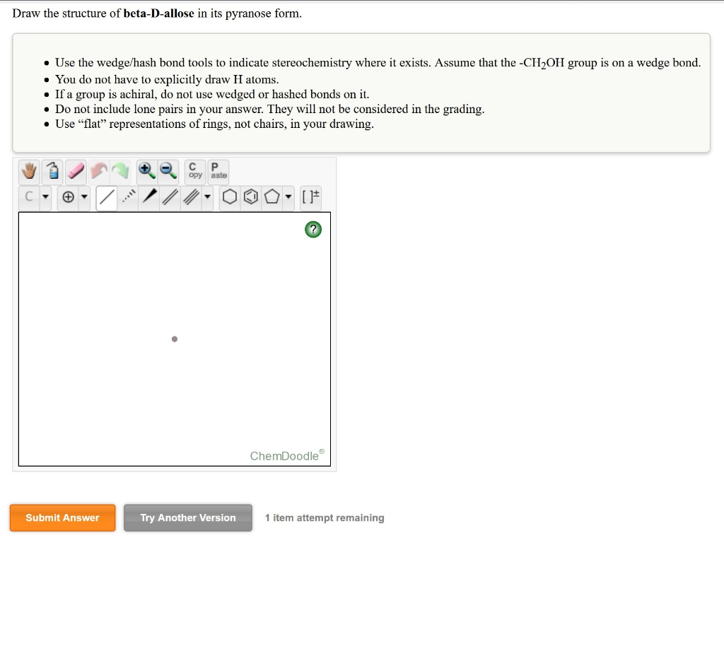 Solved Draw the structure of beta-D-allose in its pyranose | Chegg.com