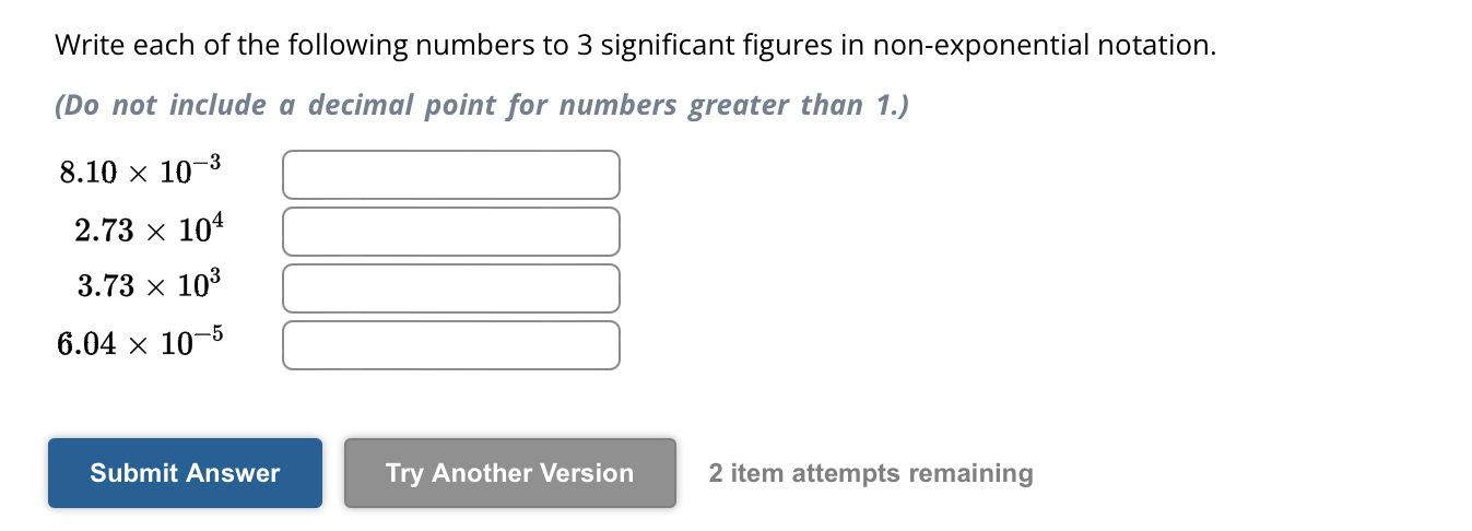 Solved Write each of the following numbers to 3 significant | Chegg.com