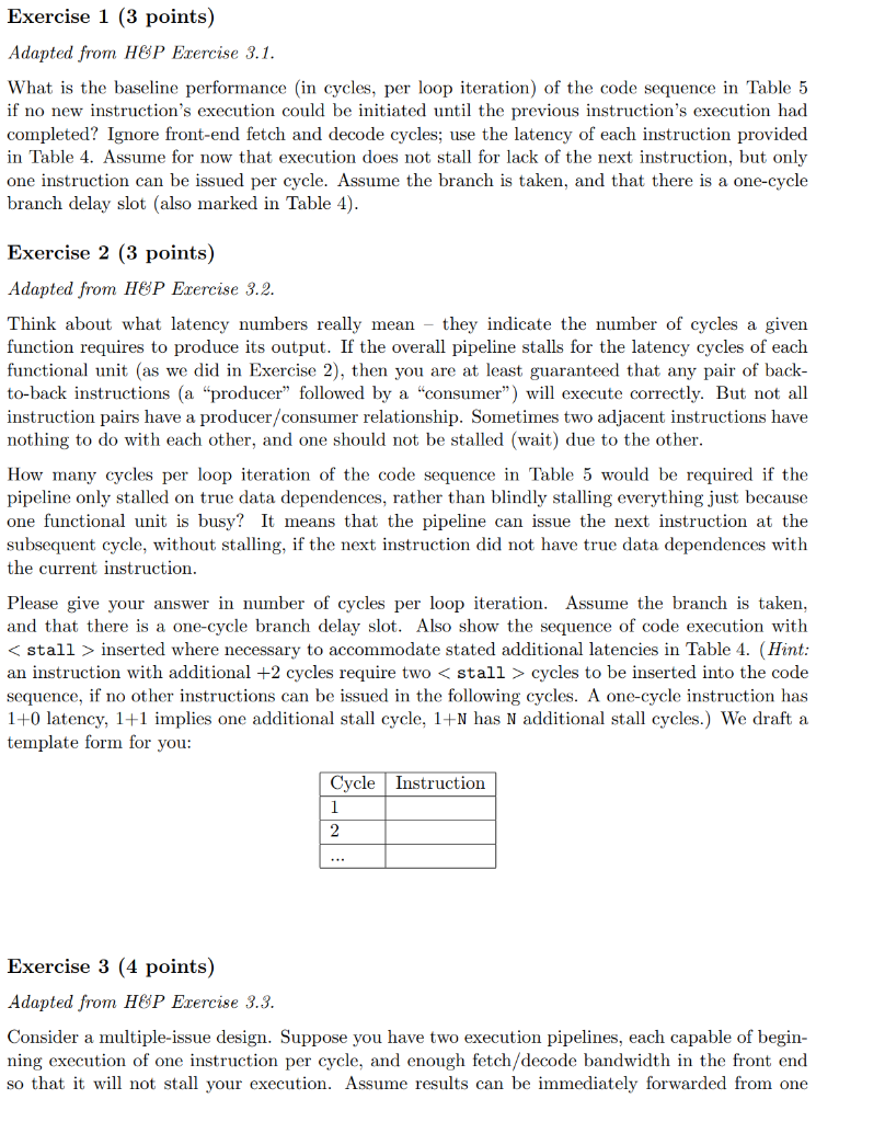 Part 2: Instruction Scheduling Adapted from H&P Chap. | Chegg.com