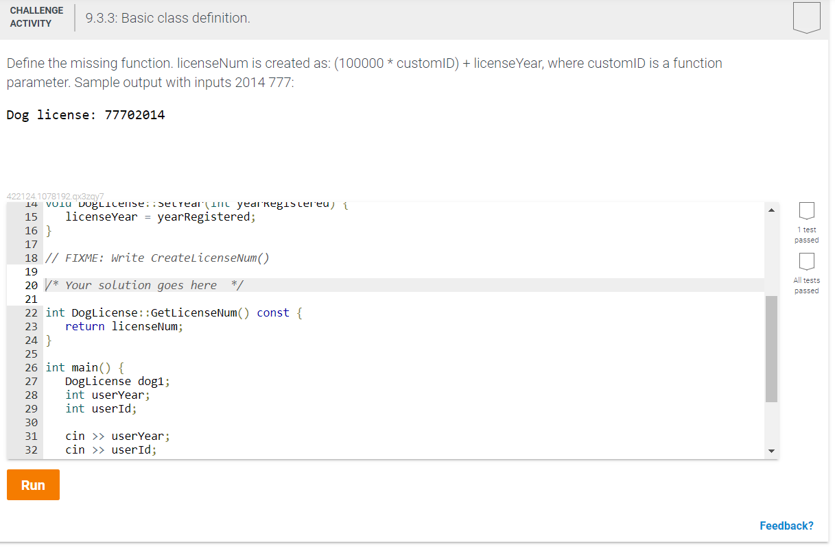 Solved Define the missing function. licenseNum is created | Chegg.com Solved Define the missing function. licenseNum is created | Chegg.com