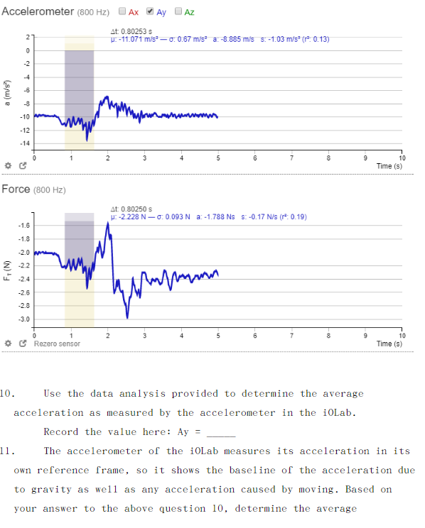 Accelerometer and Force data was collected for moving | Chegg.com