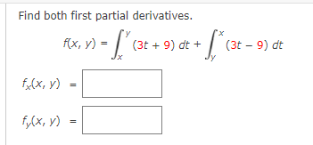 Solved Find both first partial derivatives. Alx, y) = [” (3+ | Chegg.com