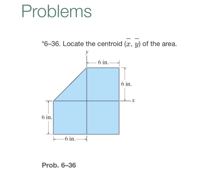 Solved Problems "6-36. Locate the centroid (x, y) of the | Chegg.com