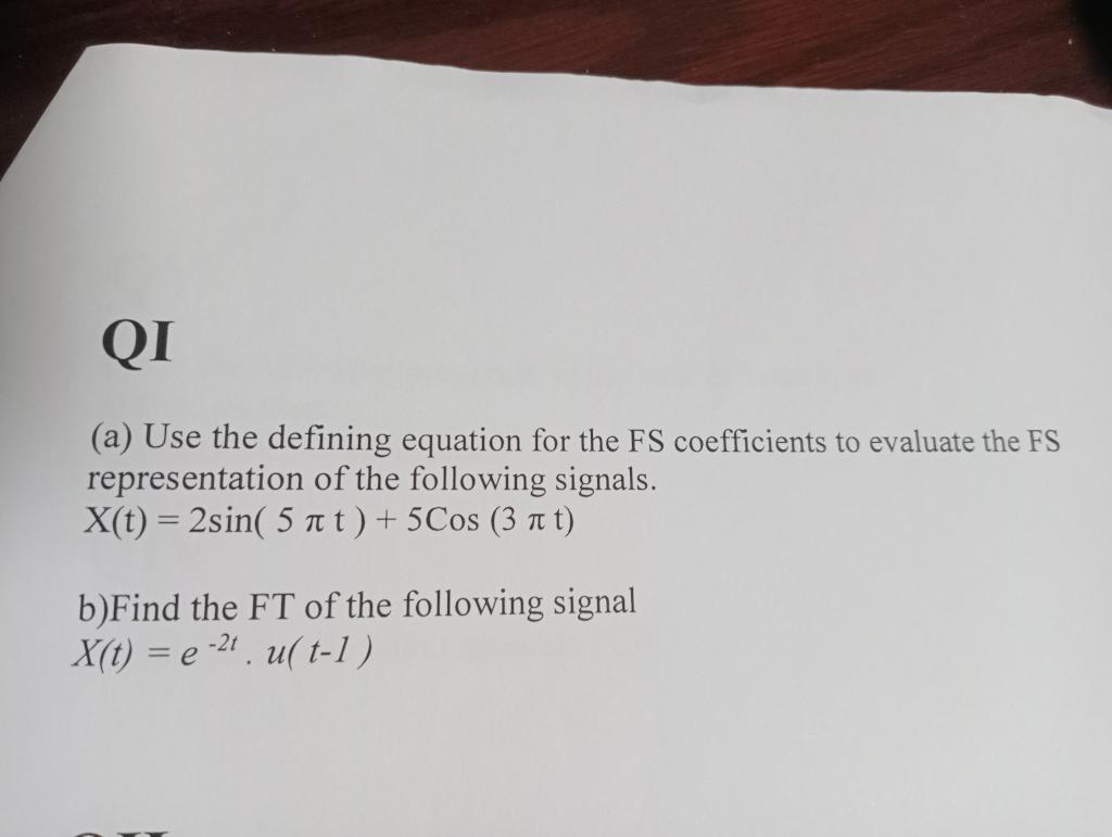 Solved (a) Use the defining equation for the FS coefficients | Chegg.com