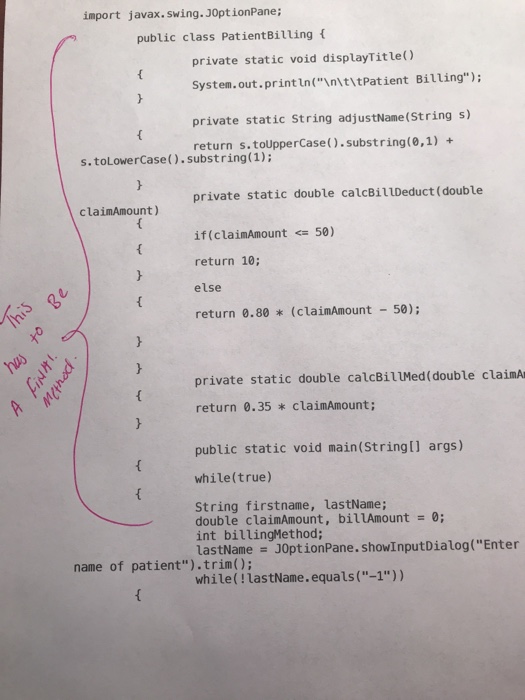 Solved import javax. swing.JOptionPane; public class | Chegg.com