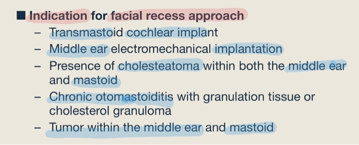 Facial Recess Approach