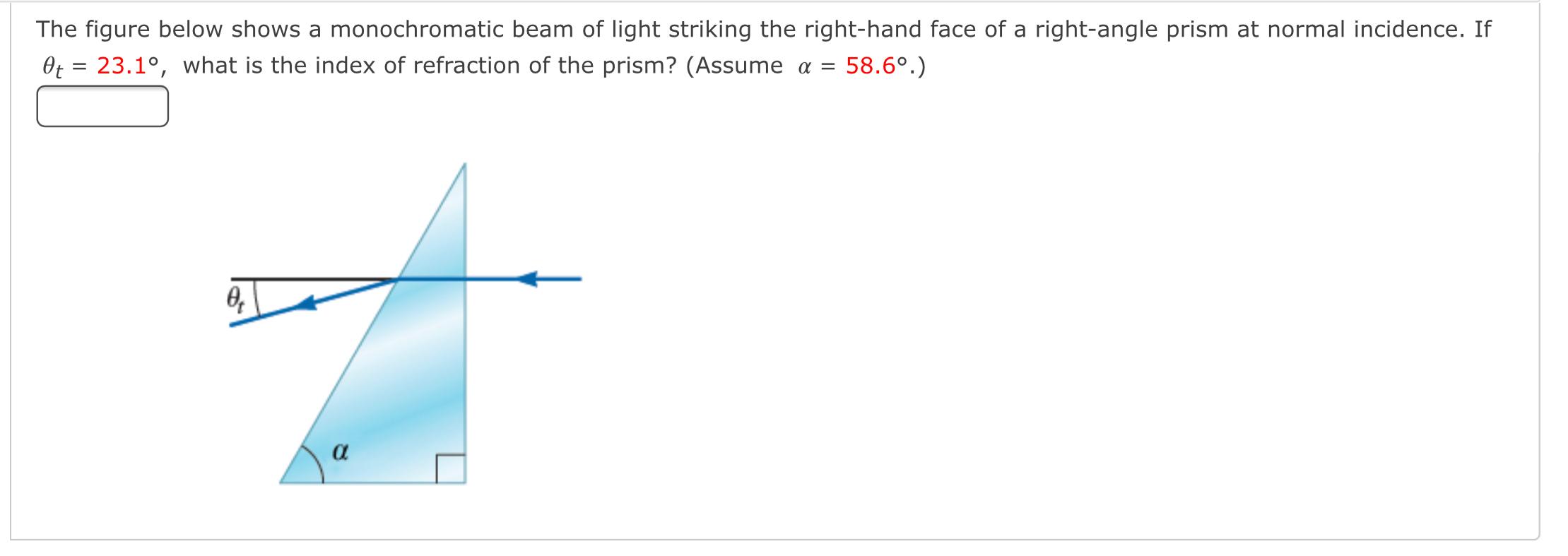 Solved The figure below shows a monochromatic beam of light | Chegg.com