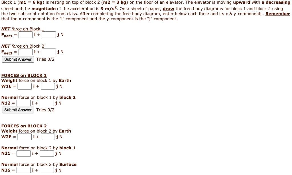 Solved Block 1 (m1 = 6 kg) is resting on top of block 2 (m2 | Chegg.com