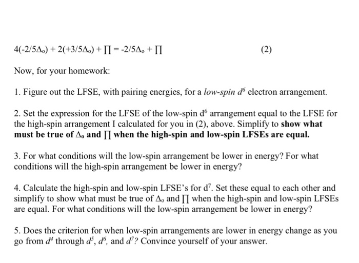 Solved The Ligand Field Stabilization Energy (LFSE) is the | Chegg.com