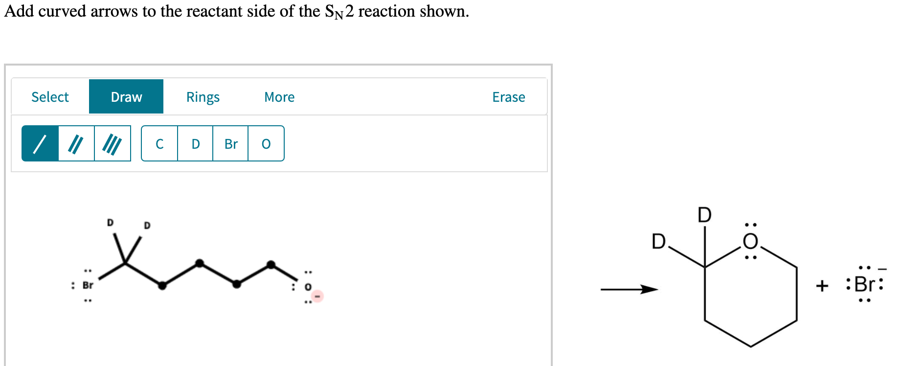 Solved Add curved arrows to the reactant side of the Sn2 | Chegg.com