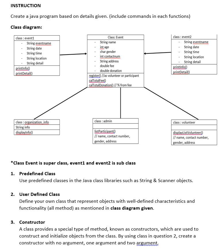 Solved Instruction Create A Java Program Based On Details 