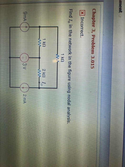 Solved Find Vo in the network in the figure using nodal | Chegg.com