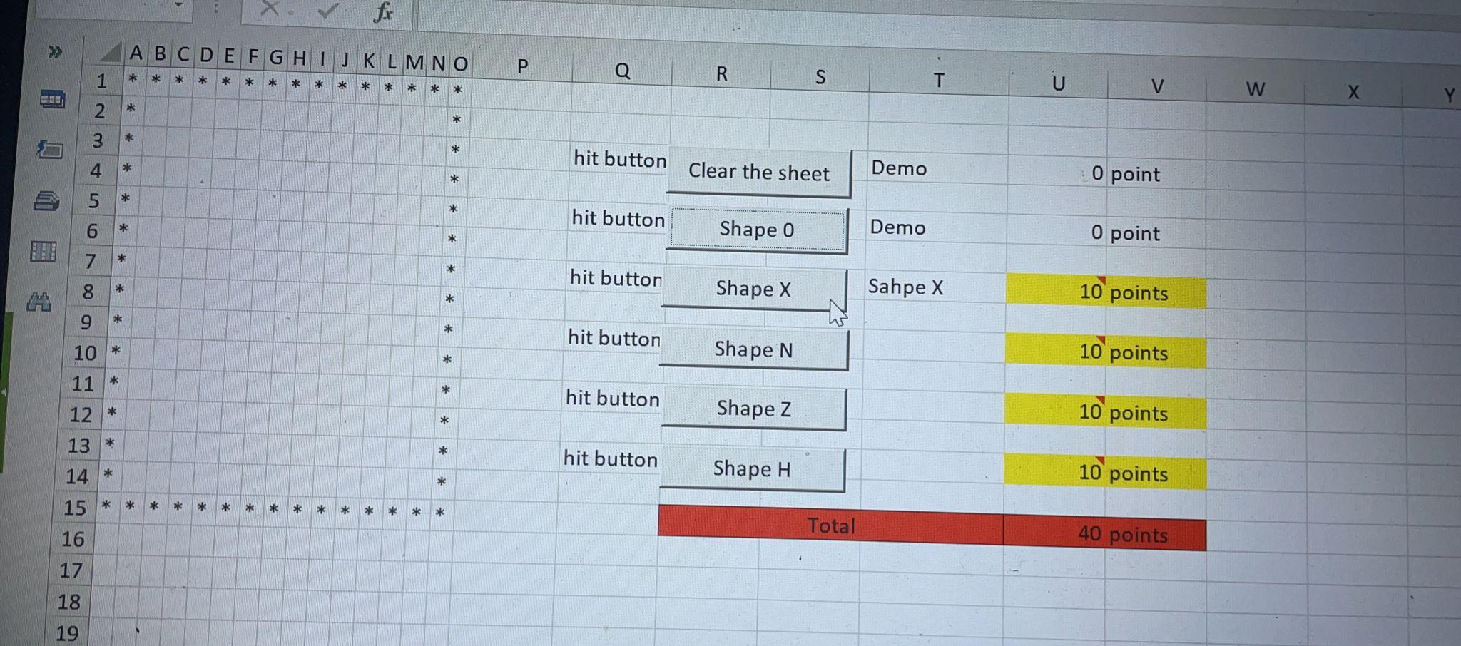 Solved draw X letter shape using asterisk (*) in VBA | Chegg.com