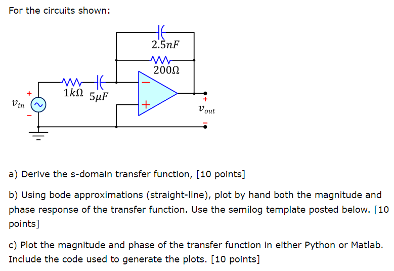Solved For the circuits shown: a) Derive the s-domain | Chegg.com