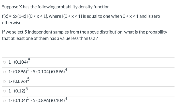 Solved Suppose X has the following probability density | Chegg.com