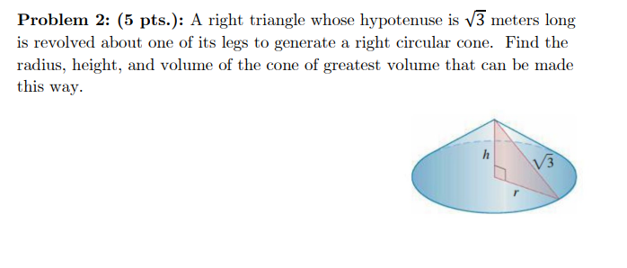Solved Problem 2: (5 pts.): A right triangle whose | Chegg.com