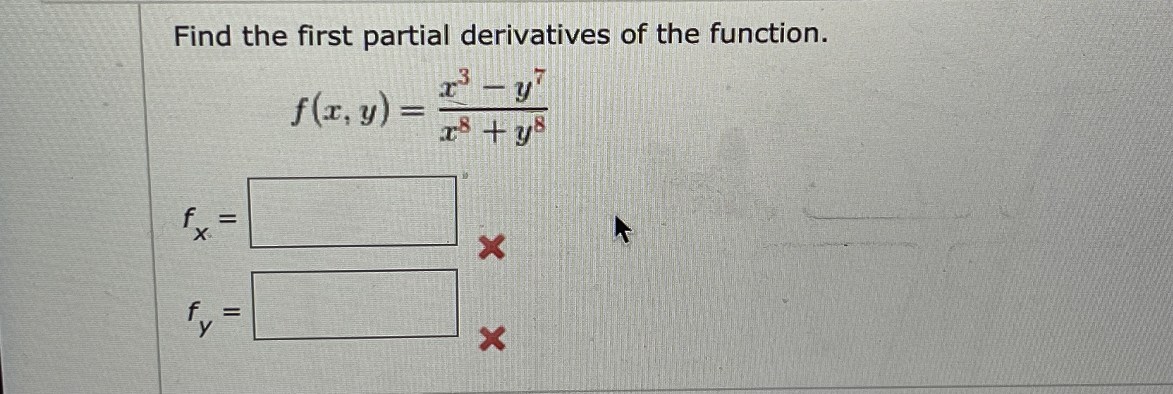 Solved Find the first partial derivatives of the | Chegg.com