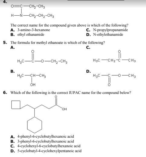 Solved O=CCH2-CH3 H-N-CH2-CH2-CH3 The correct name for the | Chegg.com