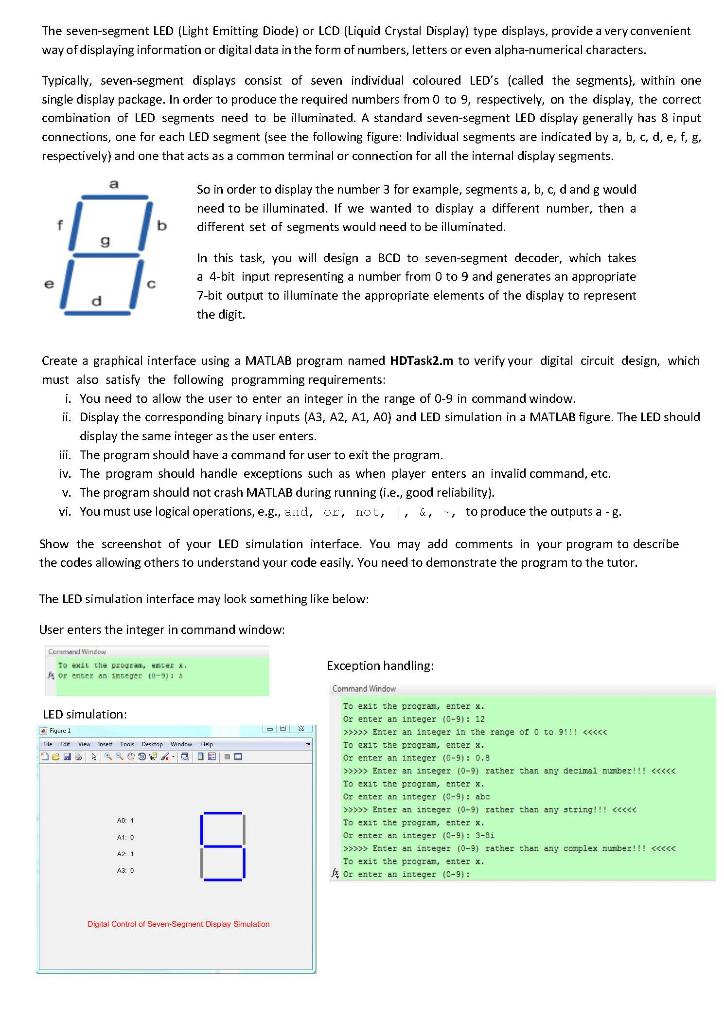 The seven-segment LED (Light Emitting Diode) or LCD | Chegg.com