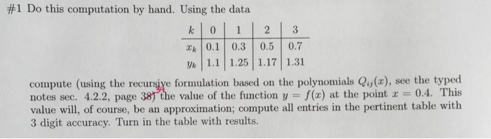 Solved #1 Do this computation by hand. Using the data k 0 1 | Chegg.com