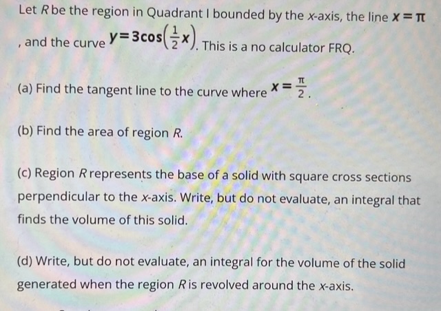 Solved Let R be the region bounded by the graphs of | Chegg.com
