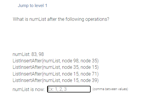 Solved What is numList after the following operations? | Chegg.com