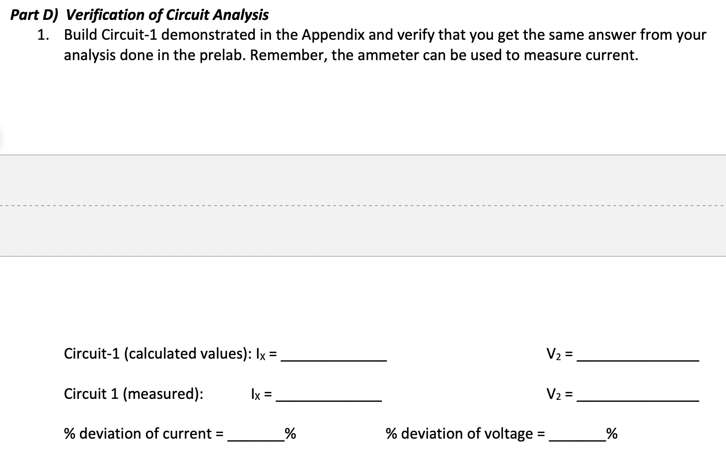Solved Part D) ﻿Verification of Circuit AnalysisBuild | Chegg.com