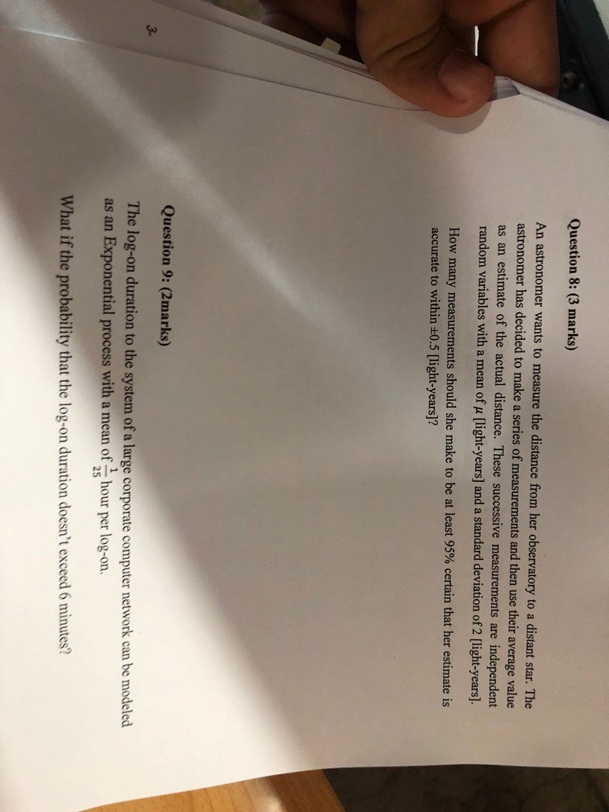 Solved Question 8: (3 marks) An astronomer wants to measure | Chegg.com