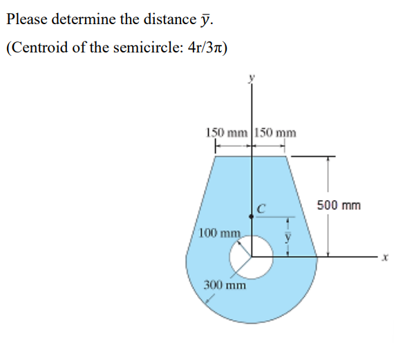 Solved Please determine the distance yˉ. (Centroid of the | Chegg.com