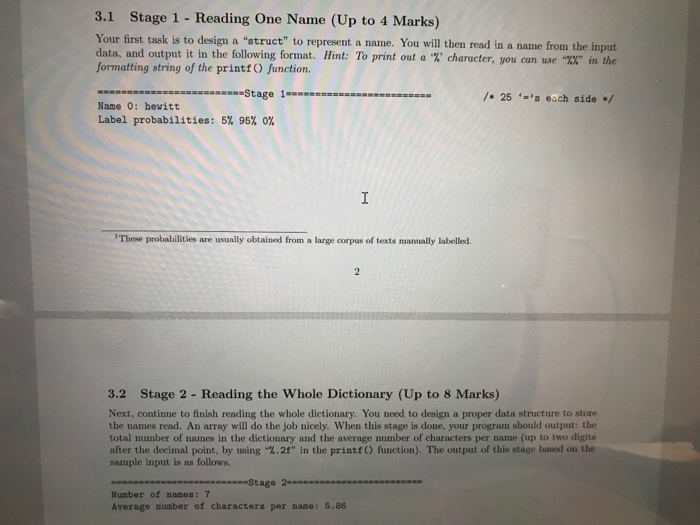 Solved 3.1 Stage 1 - Reading One Name (Up to 4 Marks) Your | Chegg.com