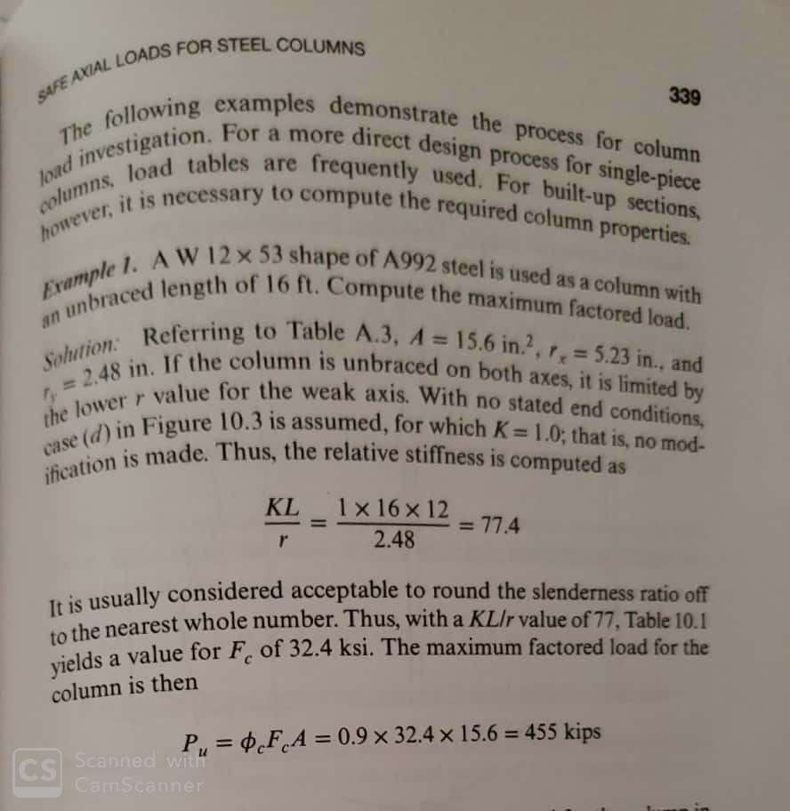Solved Determine the maximum factored axial compression load | Chegg.com