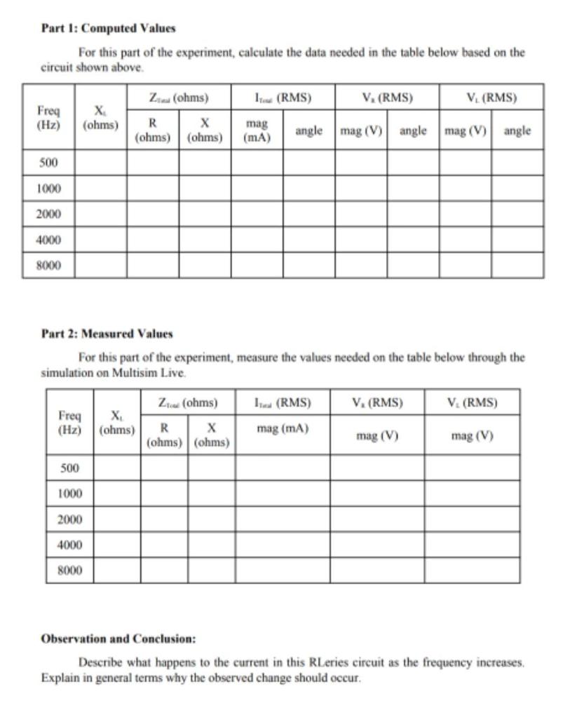 Solved Objectives Learn to measure inductive reactance. | Chegg.com