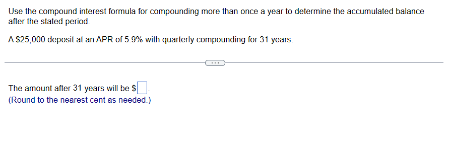 Solved Use the compound interest formula to compute the | Chegg.com