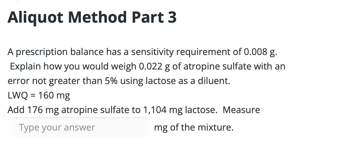 Solved A prescription balance has a sensitivity requirement | Chegg.com