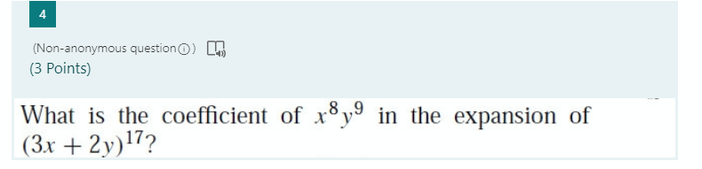 Solved (Non-anonymous question) (3 Points) What is the | Chegg.com