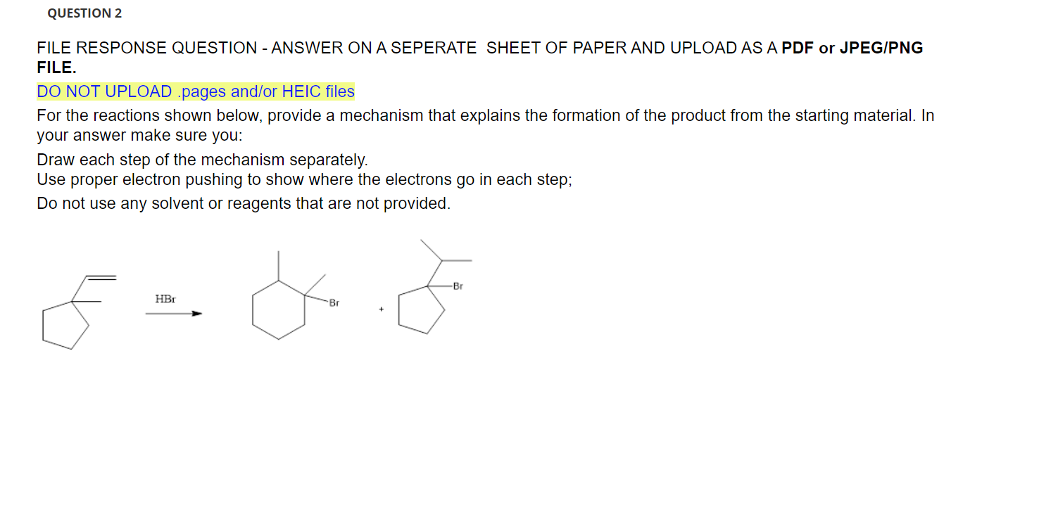 Solved FILE RESPONSE QUESTION - ANSWER ON A SEPERATE SHEET | Chegg.com