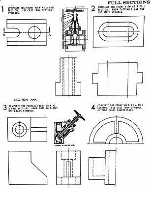 Solved 1. Complete the front view as a full section. Use | Chegg.com